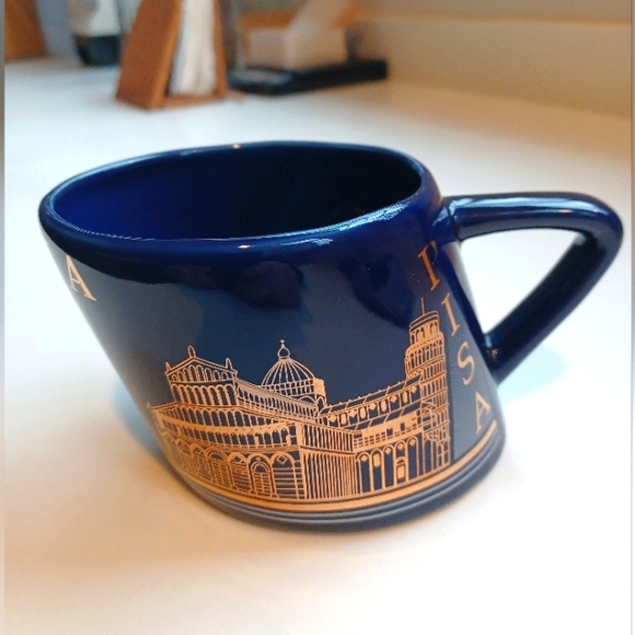 Unbranded | Dining | Cobalt Blue Gold Italia Slanted Leaning Tower Of ...